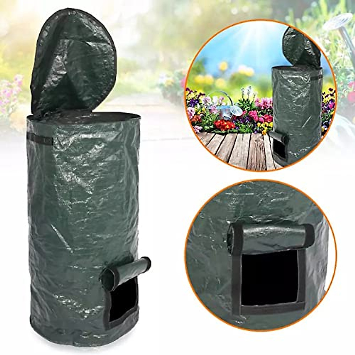 SKGFKYRM Garden Compost Bag Composting Bins Plastic Light Weight Collapsible and Reusable Organic Bags Gardening Gifts Compost Bin Outdoor (Size : 45x80cm)