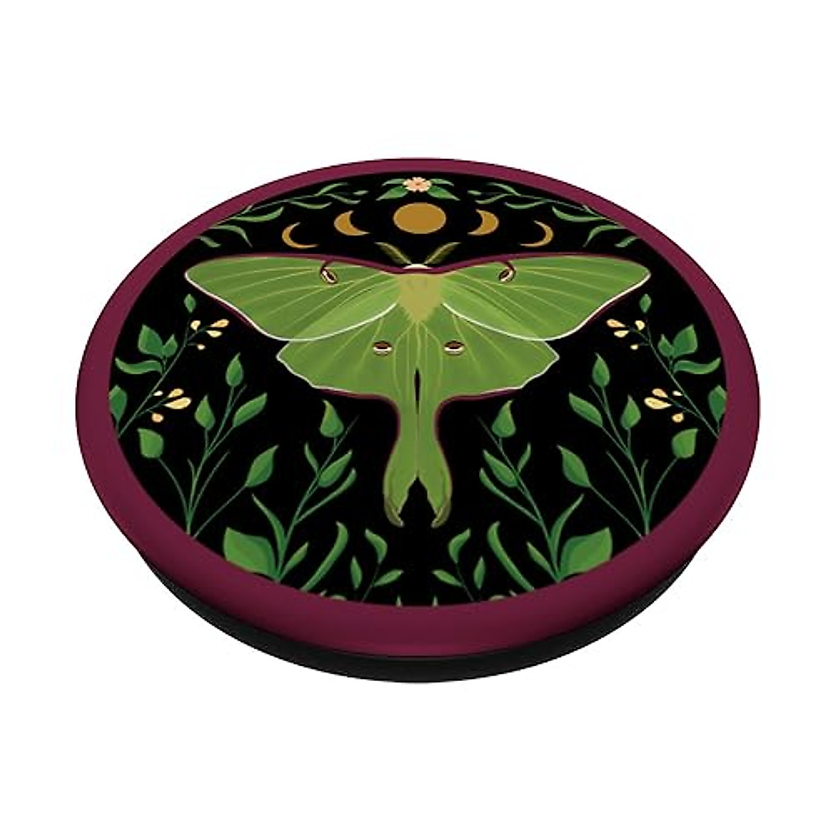 Aesthetic Luna Moth Witchy Floral Moon Phases Moon Moths PopSockets Standard PopGrip