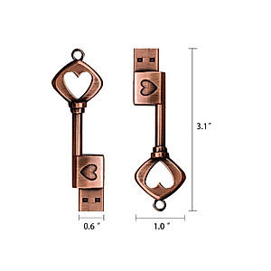 64GB USB 3.0 Wedding USB Flash Drive with Wooden Gift Box, High Speed Up to 100MB/S Keychain exFat Thumb Drive Jump Drive Gift for Anniversary/Birthday/Photographer/Wedding