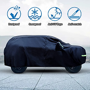 QUNSUNUS 6 Layer SUV Car Cover for Bronco 4 Door Car Cover Waterproof All Weather 210T Windproof Fit for Bronco 2021 2022