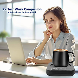 Smart Coffee Mug Warmer - 30W Coffee Cup Warmer for Desk with Temp Display & 2-12H Timer, Auto Shut Off & Gravity Sensor Coffee Cup Warmer with 3 Temp Settings for Coffee Beverage Milk Tea (No Cup)