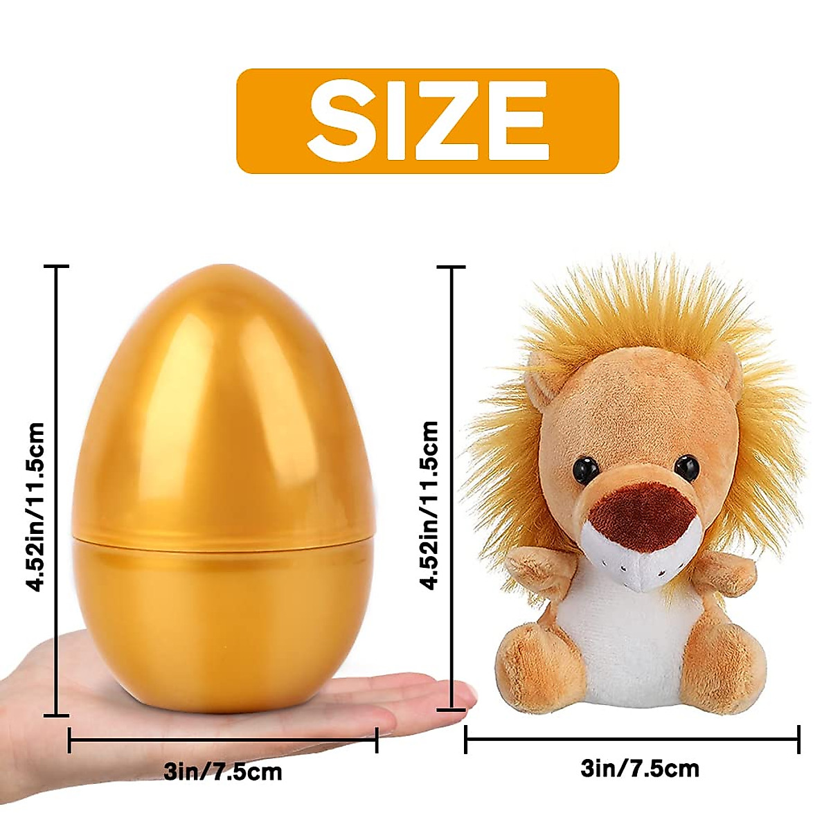 YUJUN 6pc Easter Eggs with Plush Animal Toys, Mini Stuffed Animals for Kids Party Favors, Basket Stuffers & Egg Fillers