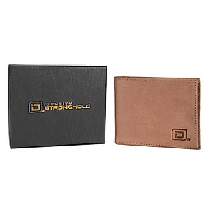 ID Stronghold Extra Capacity Bifold Wallet for Men - RFID Blocking Genuine Leather Wallet (Sandstone)