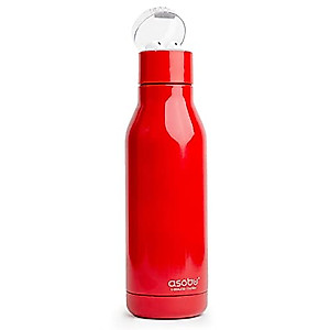 Asobu Earphone H2 Audio Insulated Water bottle Stainless Steel 20 Ounce (Red)