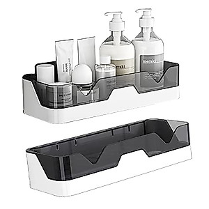 LuliKa 2-Pack Shower Caddy, Separable Shower Organizer with 4 Pieces of Adhesives,No Drilling Double Layer Shower Shelf, Used for Bathroom and Kitchen