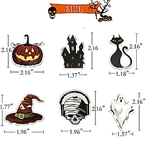 Halloween Party Supplies Cake Toppers, 25PCS Halloween Cupcake Picks Set, Haunted House Cake Decor with Pumpkin Ghost and Skull, Bake Dessert Favors for Halloween Kids Decorations Gift
