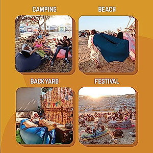 Chillbo Shwaggins Inflatable Couch – Cool Inflatable Chair. Upgrade Your Camping Accessories. Easy Setup is Perfect for Hiking Gear, Beach Chair and Music Festivals. (Royal Blue)