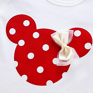 WHBFRG Baby Girl Clothes, 2 Pieces Long Sleeved Cute Toddler Infant Outfits Kids Tops and Pants Set(18-24 Months,Red)