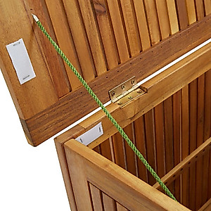 TIFITGO Asomie Patio Storage Box 23.6"x19.7"x22.8" Solid Acacia Wood Indoor stockage bin home chest house tank Outdoor Furniture Outdoor Storage Boxes US Stock Fast Shipment Brown