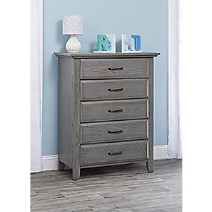 Soho Baby 44035530 Chandler Premium 5-Drawer Dresser Chest, Wire Brush Graphite Gray Finish