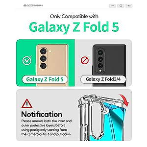GOOSPERY Crystal Clear Bumper Case Compatible with Galaxy Z Fold 5, Ultimate Slim Pocket Friendly Thin Design Super Real Crystal Clear Transparent Lightweight Hard PC Back Cover - Clear