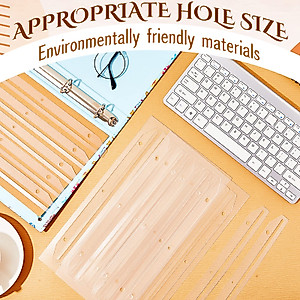 Fabbay Magazine Holders for Binders 3 Hole Punched Plastic Magazine Organizer Binder Accessories 3 Ring Binder Insert Strips for File Book Paper Magazine Collector, Translucent White(58 Pcs)