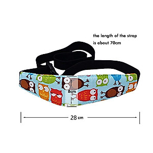 G-Tree 2 Pack Toddler Car Seat Neck Relief and Head Support, Pillow Support Head Band Easy Installation On Most Convertible Seats and Safety to Babies and Kids(Blue,Owls)