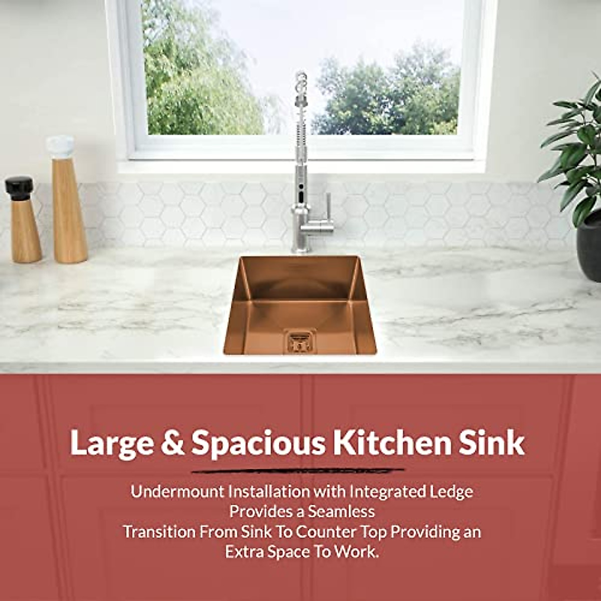 Strictly Sinks Undermount Copper Bar Prep Sink – 18 Inch Single Bowl 16 Gauge Stainless Steel Undermount Bar Sink – Tight Radius Corners Kitchen & Bar Sink With Drain Kit