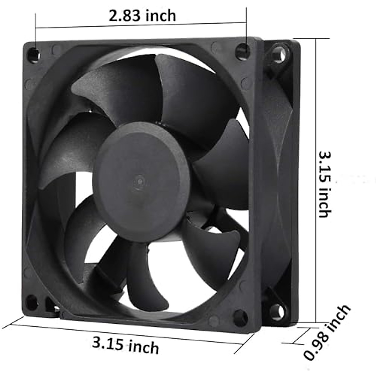 80mm 24V DC Cooling Fan CF8025 High Speed 24V 80mm 25mm 2Pin PC Exhaust Muffin Fan Low Noise 3500RPM 2-Pack