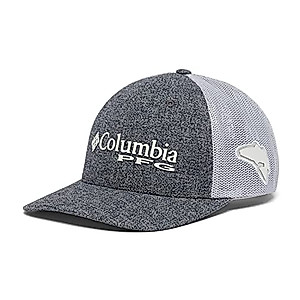 Columbia PFG Logo Mesh Ball Cap-Low Crown, Grill Heather/Cool Grey, Small/Medium