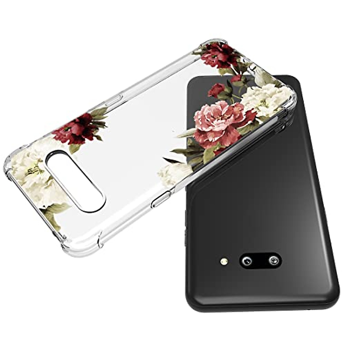 Zoeirc Case for LG V60 ThinQ 5G Case/LG V60/LM-V600 Clear Case for Girls Women, Soft TPU Shockproof Protective Transparent Case Cover for LG V60 (Blossom Flower)