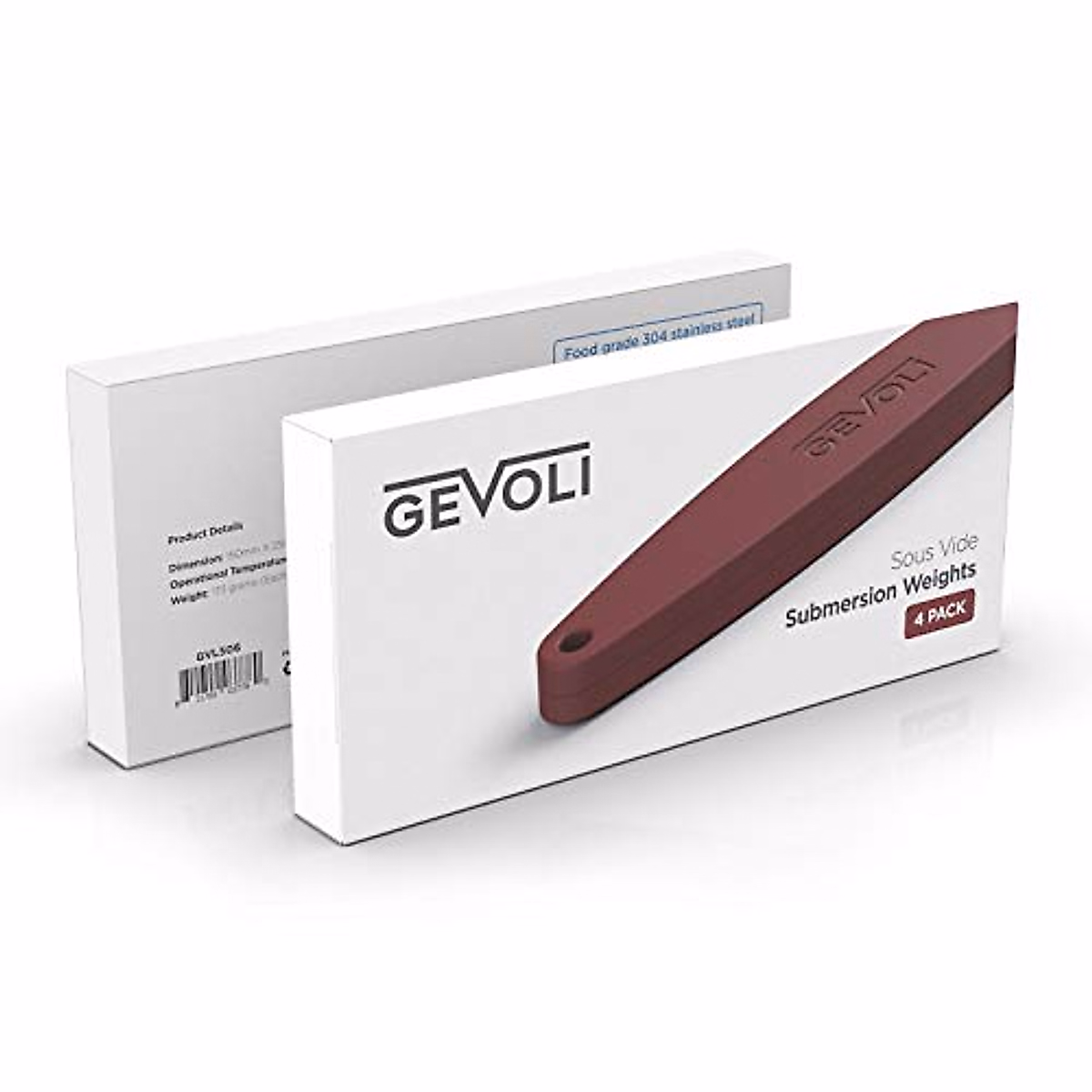 Gevoli Sous Vide Weights, 4 Pack (Stain-Proof) Immersion Cooker Bag Weights - Improved Food Submersion vs Racks - Safe Food Grade BPA Free Silicone