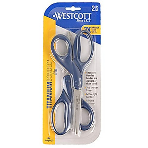 Westcott 17509 8-Inch Titanium Heavy-Duty Scissors, Navy