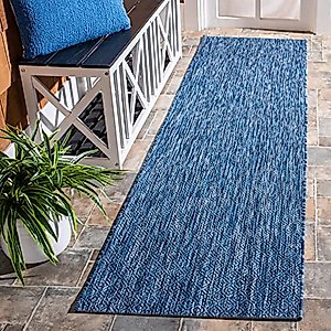SAFAVIEH Courtyard Collection 2'3' x 8' Navy CY8520 Indoor/ Outdoor Patio Backyard Mudroom Runner Rug