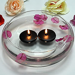 Zest Candle 24-Piece Floating Candles, 2.25-Inch, Black