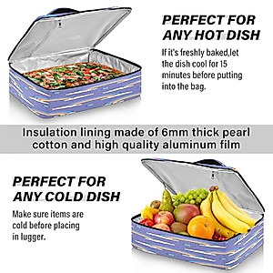 Kcldeci Insulated Thermal Food Carrier Insulated Casserole Carrier for Hot or Cold Food,Rainbow and Clouds Cartoon Insulated Tote Bag for Potluck Cookouts Parties Picnic,Lasagna Lugger