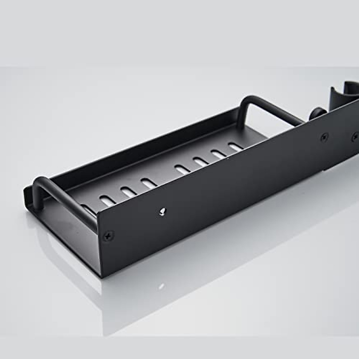 LUYU Three-in-one Adjustable Shower Arm Mount with shelf and hook Bidet Sprayer Arm Mount for Toilet, Handheld Sprayer Arm Mount Dual installation methods -adhesive and drilling