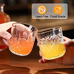 Bedside Water Carafe and Glass Set, Mfacoy 17 OZ Glass Pitcher & 5 OZ Cup, Bedside Night Carafe Pitcher and Water Glass Tumbler Set, Vintage Glass Water Pitcher with Cup Set for Bedroom