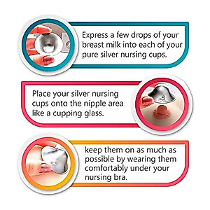 The Original Silver Nursing Cups - Nipple Shields for Nursing Newborn - Newborn Essentials Must Haves - Nipple Covers Breastfeeding - 925 Silver (2 Count (Pack of 1))