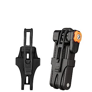 volunt Mountain Bike Code Lock,Bicycle Code Lock,Folding Bike Lock with 4 Password Anti-Theft, Heavy Duty Bicycle Security Combination Chain Lock with 8 High Security Hardened Metal, Black