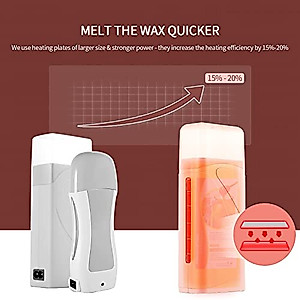 Roll on Wax Kit for Hair Removal, Roller Waxing Kit for Man Women Wax Roller Kit with 2 Soft Honey Wax Cartridge/100 Pcs Wax Strips, Waxing kit, foreverLily