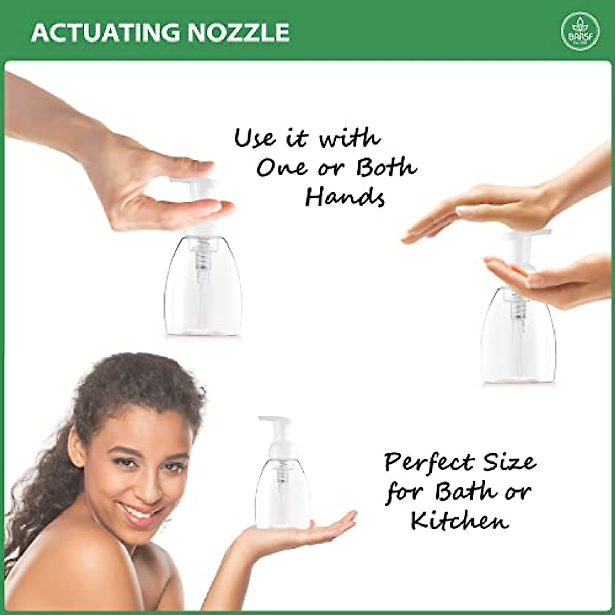 Bar5F Foaming Pump Bottle for Dr. Bronner's Castile Soap and All Generic Concentrated or Regular Soaps, 8.5-Ounce