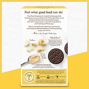 Simple Mills Cocoa Cashew Crème Sandwich Cookies - Gluten Free, Vegan, Healthy Snacks, 6.7 Ounce (Pack of 1)
