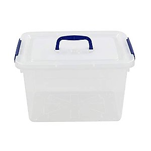 Wekioger Versatile Storage Organizer Plastic Bins with Lid, 12 Quart Latching Box, Set of 1