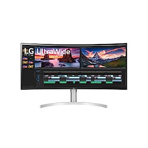 LG 38BN95C-W 38 Inch UltraWide QHD+ IPS Curved Monitor with Thunderbolt 3 Connectivity, White/Silver (Renewed)