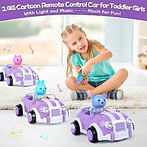 Wrystte Remote Control Car for Toddlers,Toys for 3 4 5 6 Year Old Girls,Toy Cars for Girls Age 3+,Fast My First Mini RC Cars for Kids with Light&Music Christmas Birthday Gifts for Toddler Girls Purple