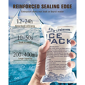 Oythiem Ice Packs for Kids Adults Lunch Bag Boxes, Seafood, Meat Food, Breastmilk, Travel Camping, Cooler Shock Ice Packs for Coolers Long Lasting Reusable, Keep Long Cool 12 to 24 Hours (8 Packs)