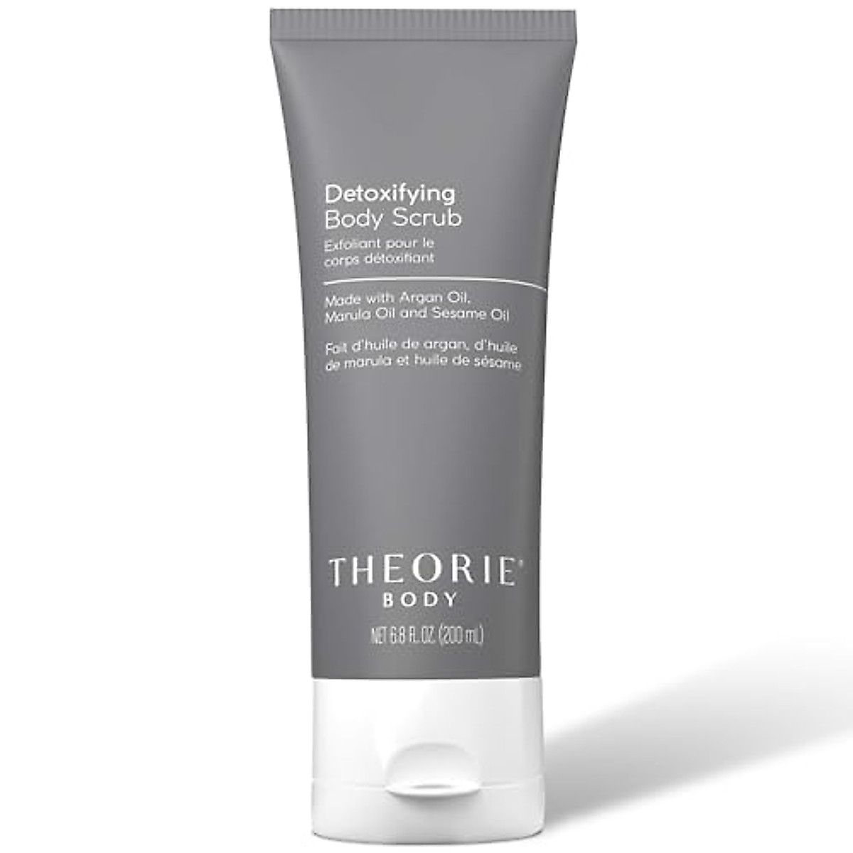 Theorie Charcoal Bamboo Body Scrub- Detoxifying Exfoliation, Micro Partials Gently Reveal Glowing Skin, Jojoba Oil, Sweet Almond Oil, and Sesame Oil Restore Moisture, 200 mL
