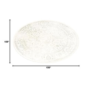 SAFAVIEH Adirondack Collection 9' Round Ivory/Sage ADR109V Oriental Distressed Non-Shedding Area Rug