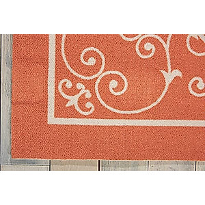 Nourison Home & Garden Indoor/Outdoor Orange 10' x 13' Area -Rug, Easy -Cleaning, Non Shedding, Bed Room, Living Room, Dining Room, Kitchen (10x13)