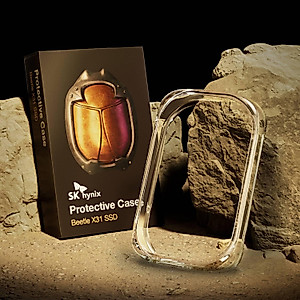 SK hynix Beetle X31 1TB Portable SSD with DRAM, up to 1050MB/s, USB 3.2 Gen2, External Hard Drive Compatible with PC, Mac, Laptop, PS5 (Champagne Gold)