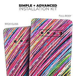 DesignSkinz Abstract Color Strokes Protective Vinyl Decal Wrap Skin Cover Compatible with The Samsung Galaxy S20 (Screen Trim & Back Glass Skin)