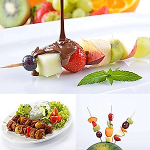 Hysagtek 400 Pcs Wood Skewers 6 Inch Bamboo Skewers Fruit Skewers Chocolate Fountain Sticks Fondue Sticks for Appetizer, BBQ, Cocktail, Kabob, Chocolate Fountain, Barbecue, Party