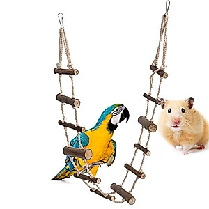 Budgie Toys Rat cage Accessories 18×13×6 pet Hamster Soft Long Climbing Rope Ladder Suspension Bridge for Birds Toy