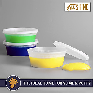 [40 Sets] 8 oz. Plastic Deli Food Storage Containers with Airtight Leak Proof Lids - Reusable - Microwave, Fridge, and Freezer Safe