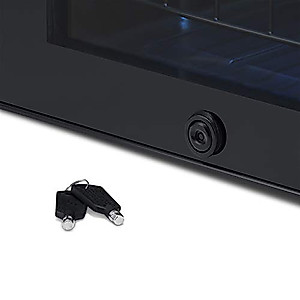 NewAir Beverage Refrigerator Cooler with 90 Can Capacity - Mini Bar Beer Fridge with Right Hinge Glass Door - Cools to 34F - AB-850B - Black