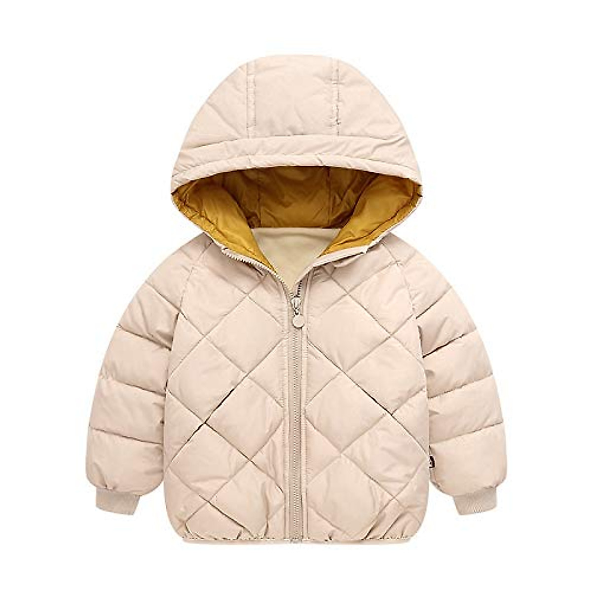 Winter Coats for Baby Boys Girls Solid Winter Thick Warm Hooded Windproof Coat Snowsuit Kids Toddler Outwear (blush Red, Small)