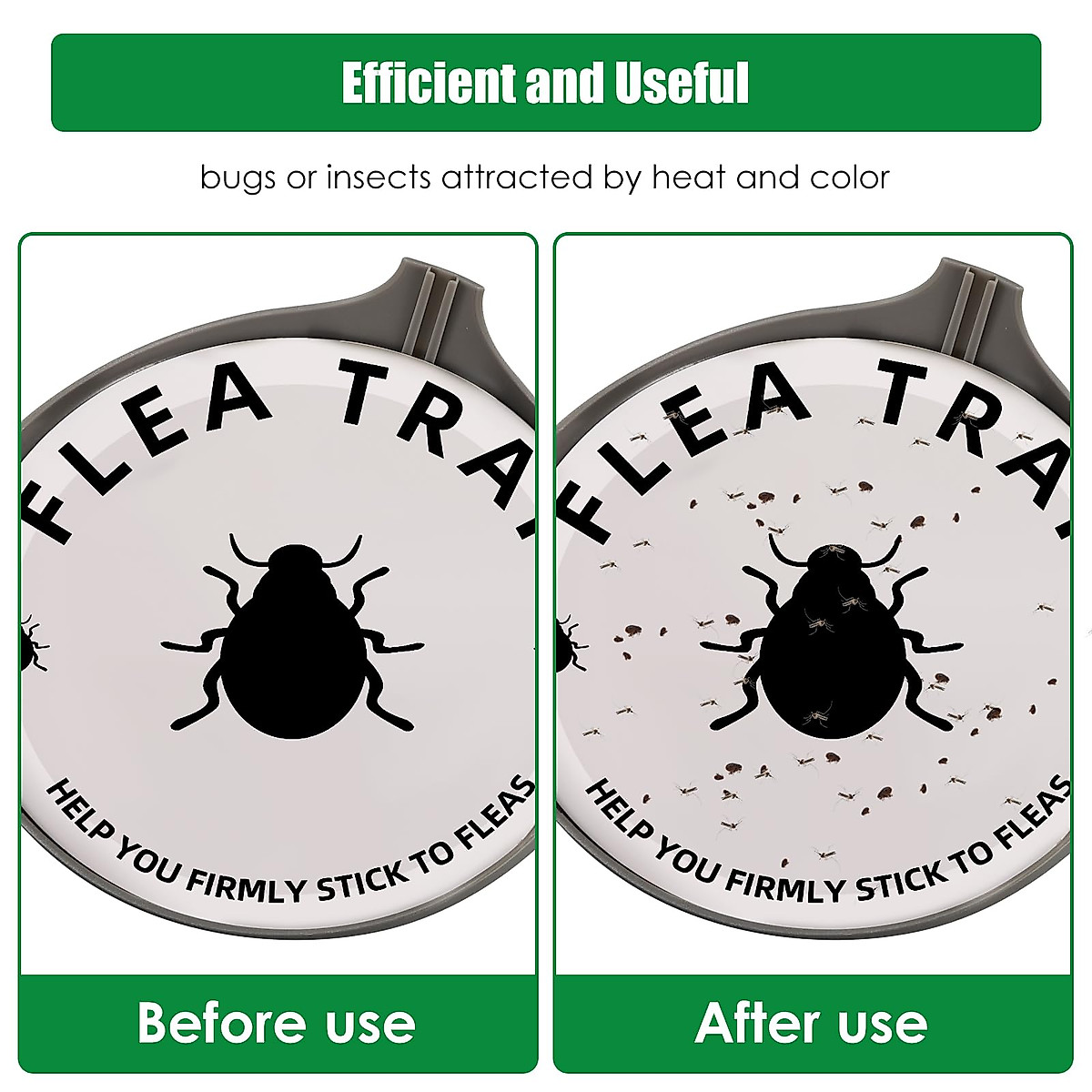 4 Pack Flea Trap Indoor Flea Light for Inside Your Home with 8 Sticky Disc & 12 Bulbs & 4 Electric Wires Pet and Kid Healthly,Sticky Bed Bug Trap Pest Control