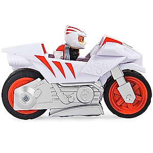Paw Patrol, Moto Pups Wildcat’s Deluxe Pull Back Motorcycle Vehicle with Wheelie Feature and Toy Figure