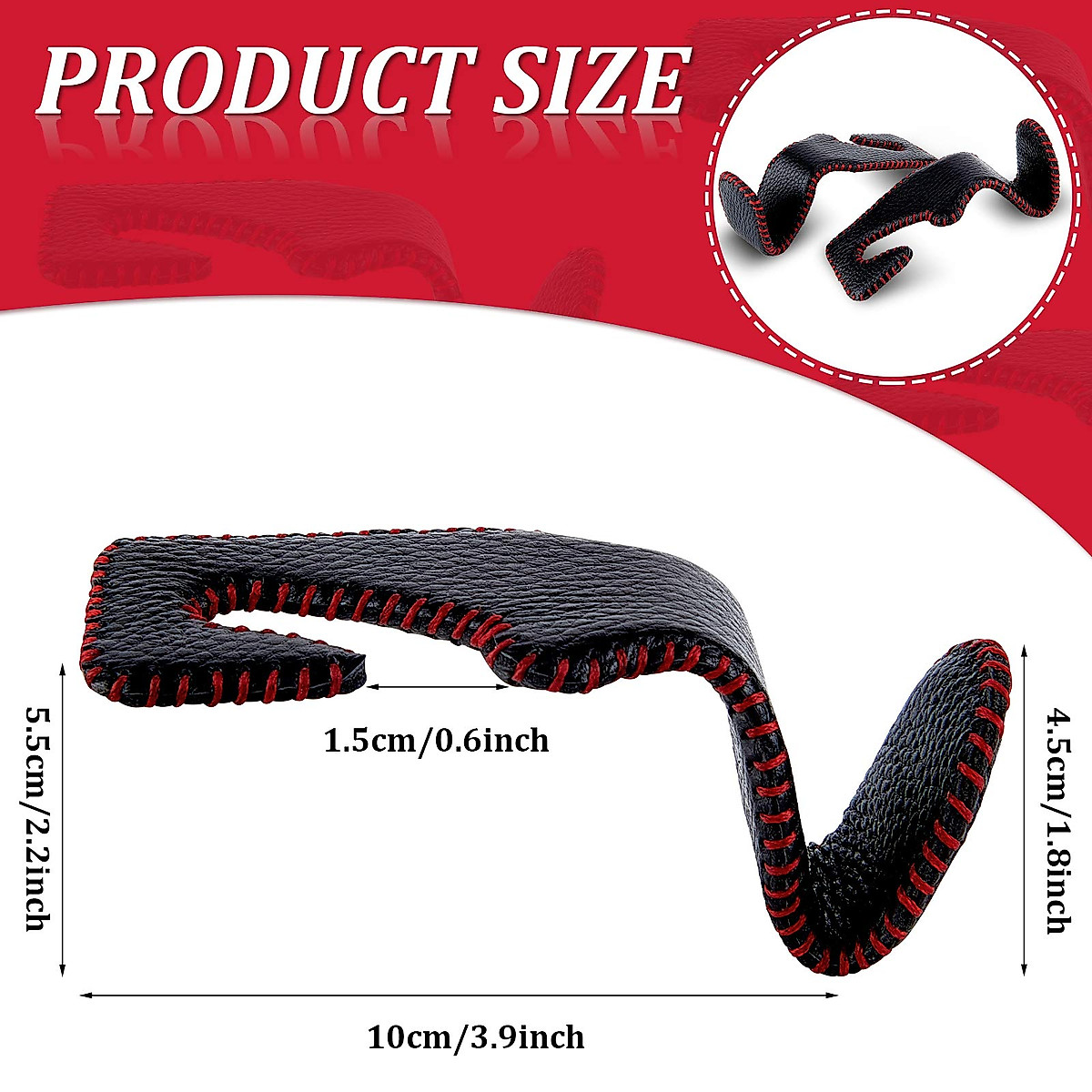 Frienda 4 Pieces Car Seat Hooks Leather Car Seat Hooks Black Car Seat Headrest Hooks Hanger Holder Hook Vehicle Hook Auto Car Seat Back Organizers Accessory for Coats Umbrellas Grocery Bags Handbag